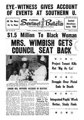 "Florida Sentinel Bulletin, November 21, 1972" by C. Blythe Andrews Jr.