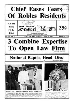 "Florida Sentinel Bulletin, July 23, 1985" by Gwen Hayes