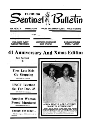 "Florida Sentinel Bulletin, December 13, 1985" by Gwen Hayes