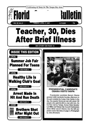 "Florida Sentinel Bulletin, April 17, 2007" by Gwen Hayes