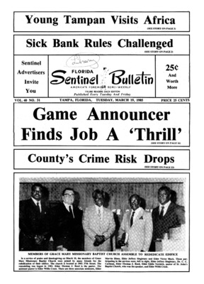 "Florida Sentinel Bulletin, March 19, 1985" by Gwen Hayes