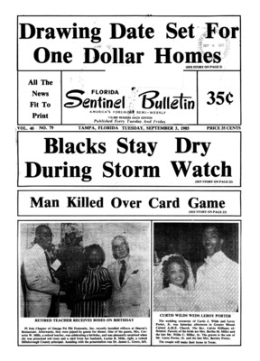 "Florida Sentinel Bulletin, September 3, 1985" by Gwen Hayes