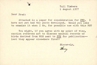"Correspondence, Fred Lohrer, Henry M. Stevenson, Florida Field Natural ...