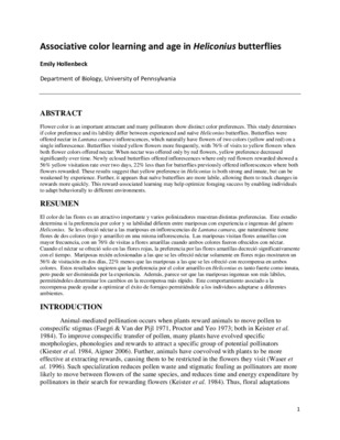"Associative color learning and age in Heliconius butterflies, May 2011 ...