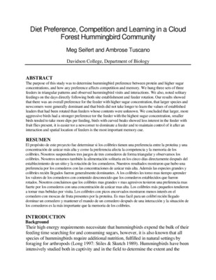 "Diet preference, competition and learning in a cloud forest hummingbir ...