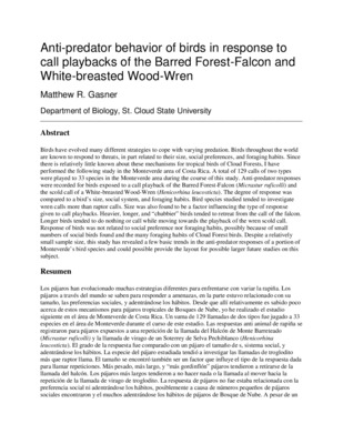 "Anti-predator behavior of birds in response to call playbacks of the b ...