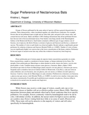"Sugar preferences of nectarivorous bats, November 2000" by Kristina L ...